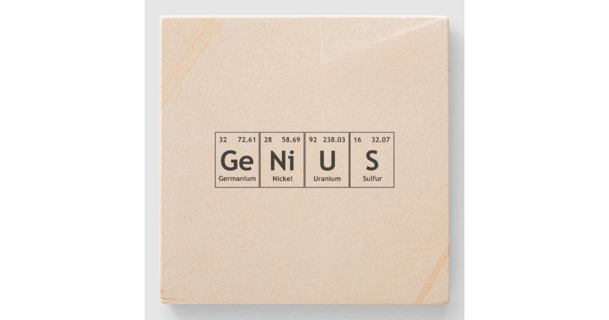 GeNiUS Chemistry Periodic Table Words Elements Stone Coaster | Zazzle