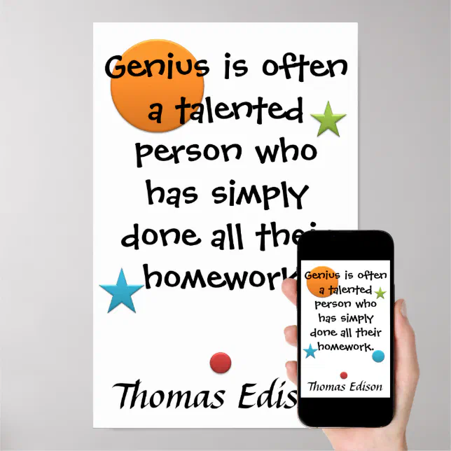 Genius = Homework Poster | Zazzle