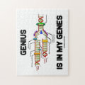 Genius Is In My Genes DNA Replication Humor Jigsaw Puzzle | Zazzle