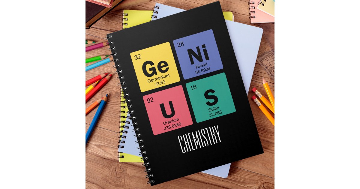 Genius | Periodic Table of Elements Subject Notebook | Zazzle