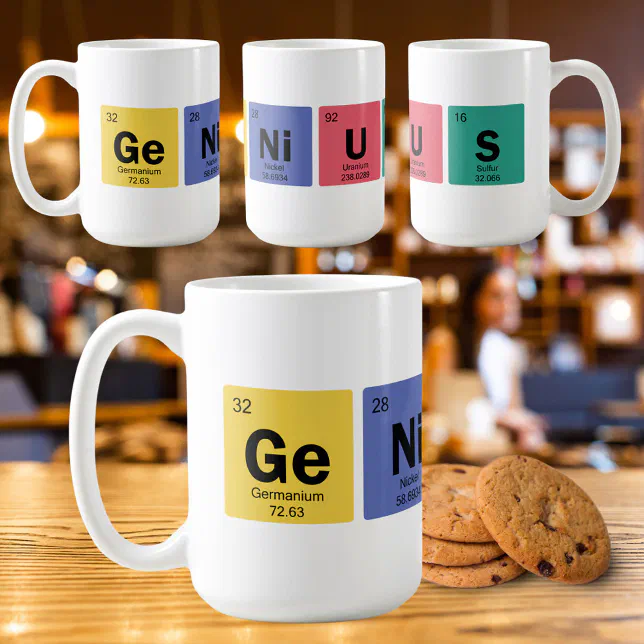 GENIUS | Periodic Table of Elements Symbol Coffee Mug | Zazzle