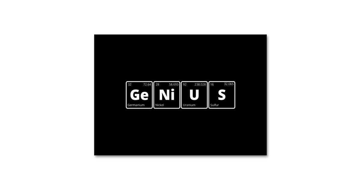 Genius - Periodic Table Table Number | Zazzle