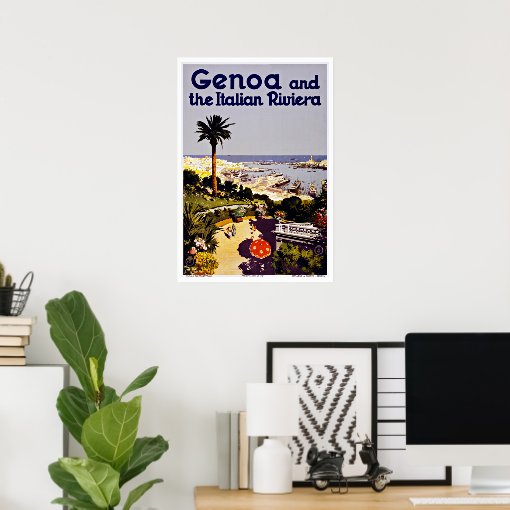 Genoa and Italian Riviera Italy Vintage Travel Poster | Zazzle