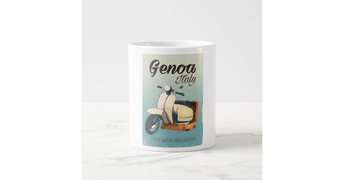 Genoa Italy For a vacation vintage poster Giant Coffee Mug | Zazzle