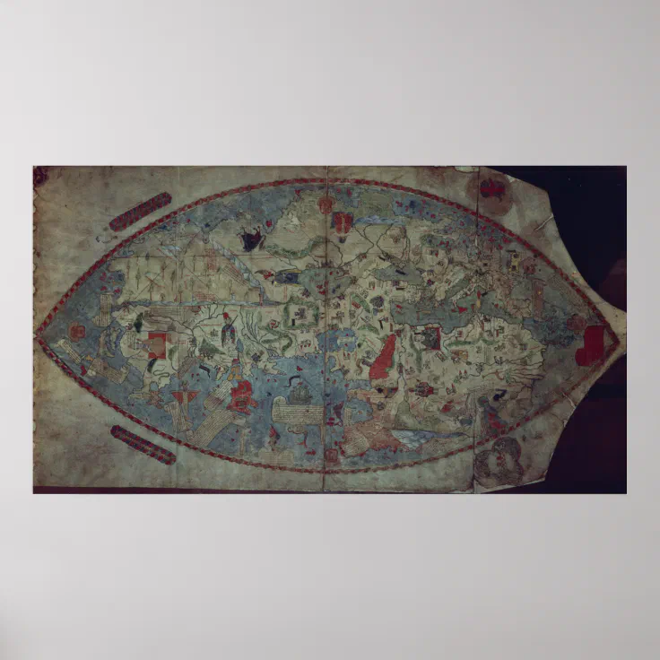 Genoese world map, designed by Toscanelli Poster | Zazzle