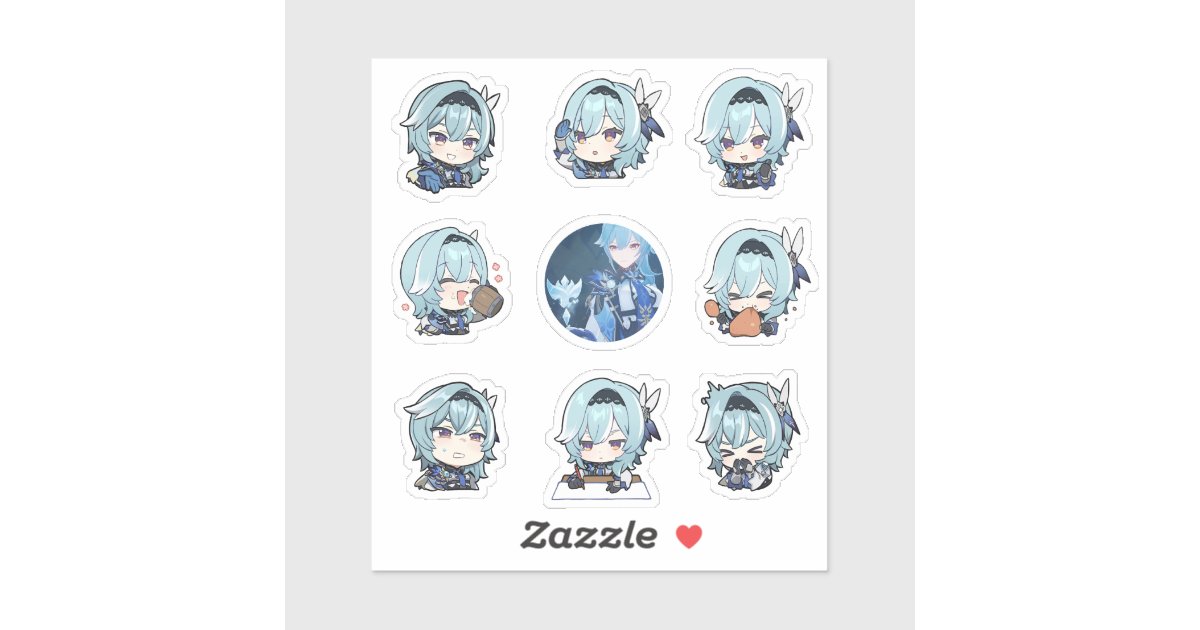 Genshin Impact Chibi Eula Stickers | Zazzle