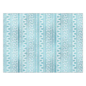 Gentle Blue Greek Meander Pattern on glass Tablecloth | Zazzle