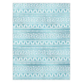 Gentle Blue Greek Meander Pattern on glass Tablecloth | Zazzle