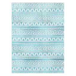 Gentle Blue Greek Meander Pattern on glass Tablecloth | Zazzle