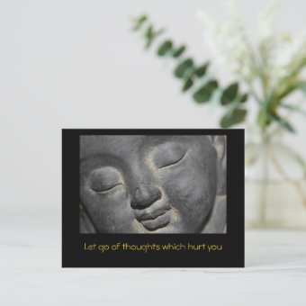 Gentle Buddha Face Stone Sculpture Postcard | Zazzle