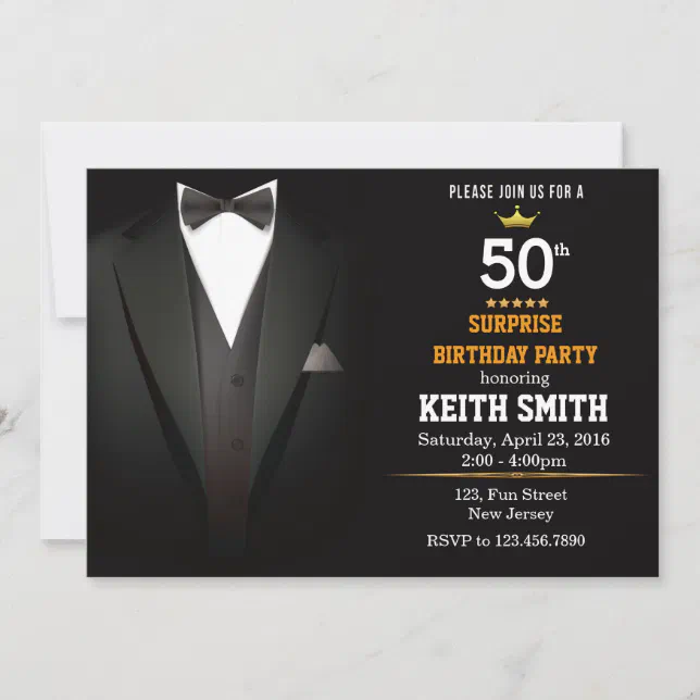 Gentleman Birthday invitation | Zazzle