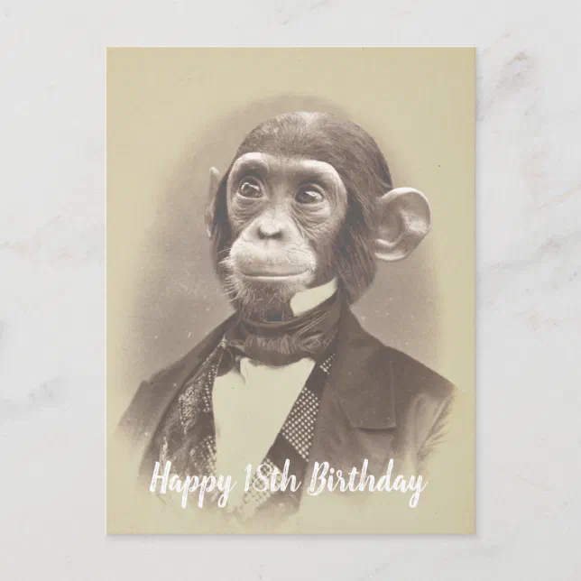 Gentleman Chimpanzee Birthday Card | Zazzle