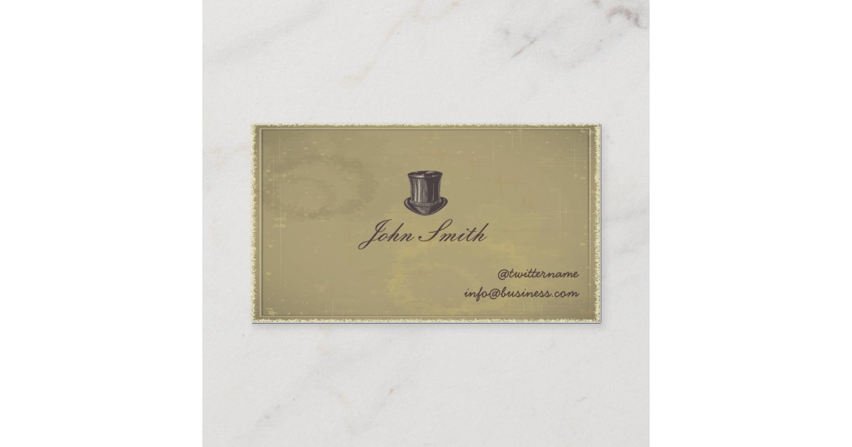 Gentleman's Top Hat Calling Card business card | Zazzle