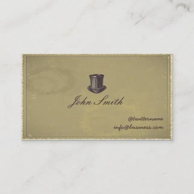 Gentleman's Top Hat Calling Card business card | Zazzle