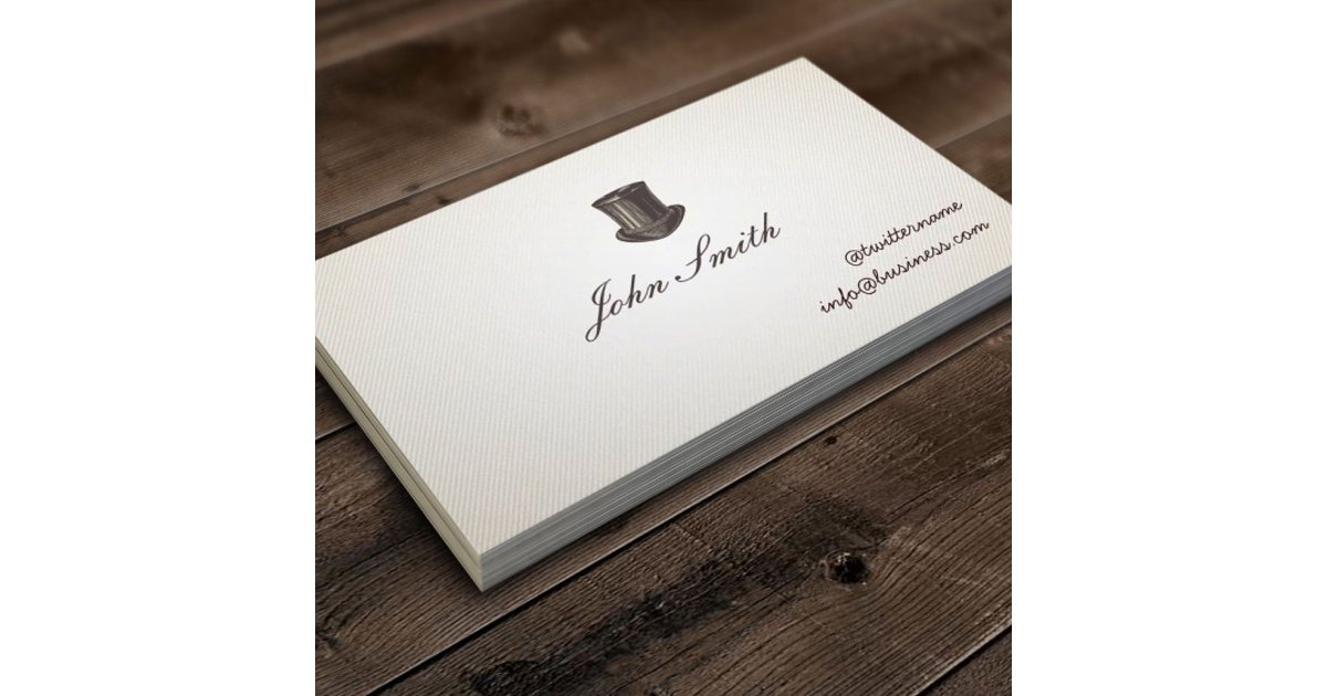 Gentleman's Top Hat Calling Card business card | Zazzle