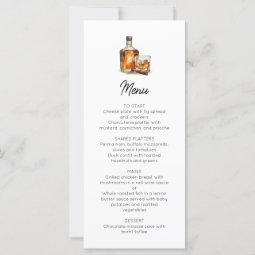 Gentlemen's Whiskey & Cigar Menu | Zazzle