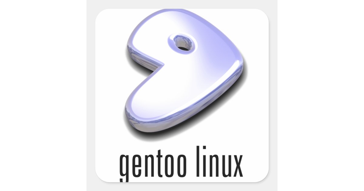 gentoo Linux Logo Square Sticker | Zazzle