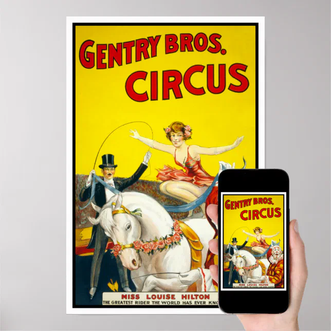 Gentry Bros. Circus, 1920. Vintage Advertising Poster | Zazzle