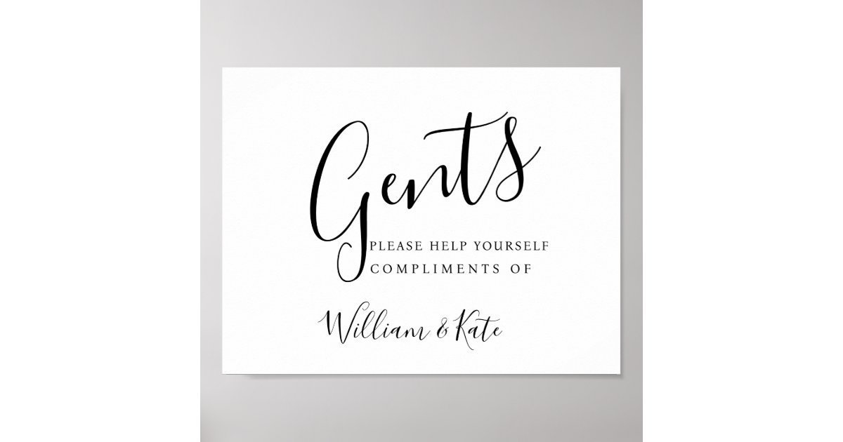 Gents restroom sign -toiletries modern | Zazzle