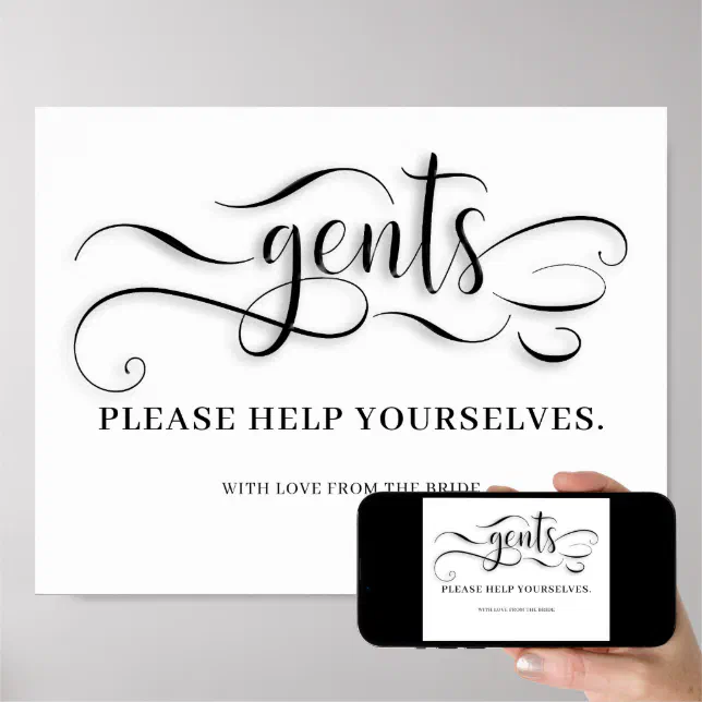 Gents Wedding Bathroom Sign | Zazzle