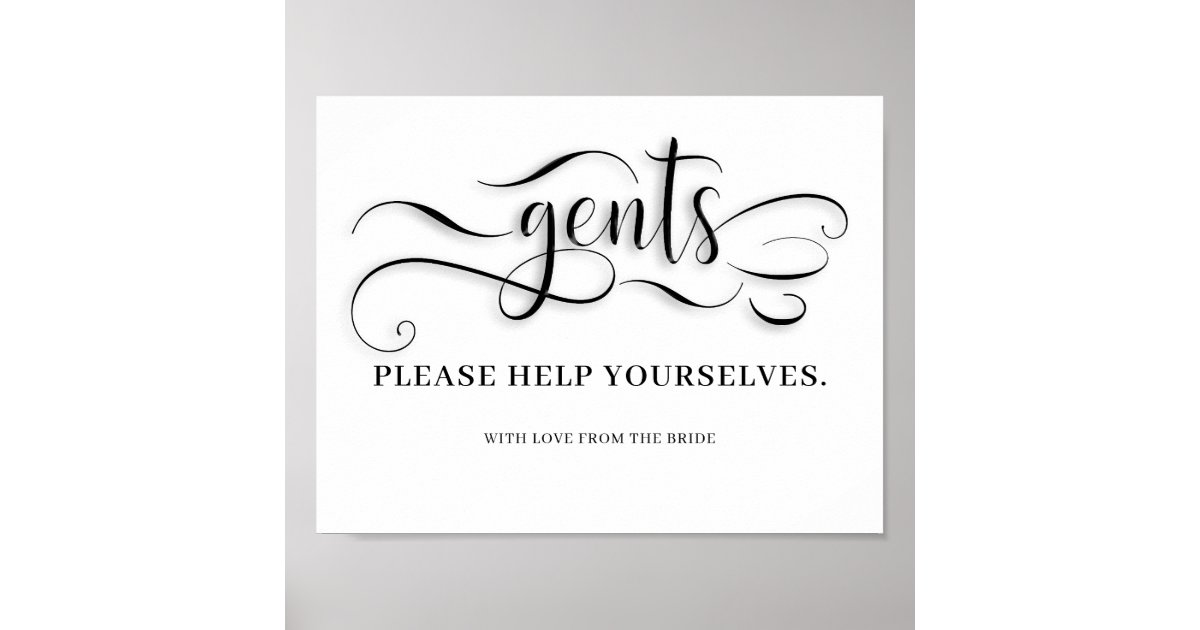 Gents Wedding Bathroom Sign | Zazzle