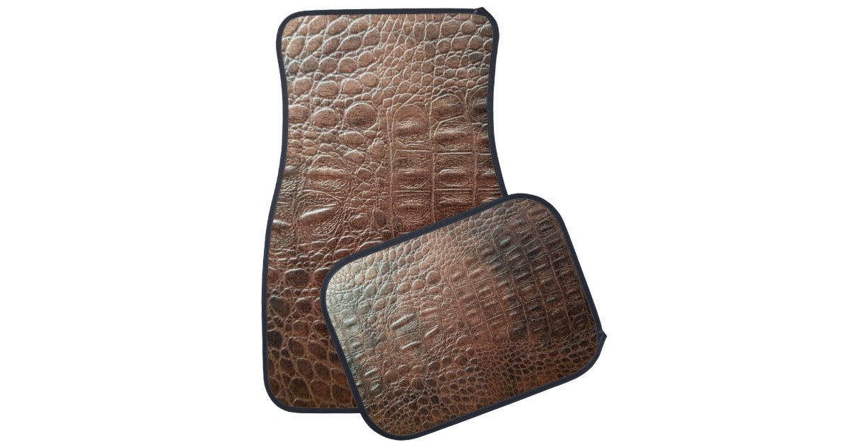 Genuine leather texture backgroundr close-up, embo car floor mat | Zazzle