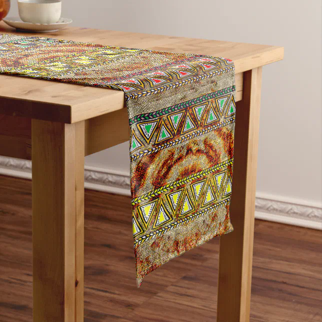“Geo-Ethnic Elegance” Short Table Runner | Zazzle