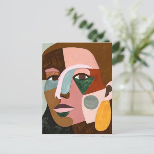 Geo Face Postcard | Zazzle