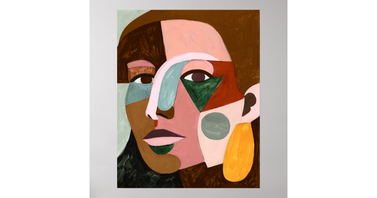 Geo Face Poster | Zazzle
