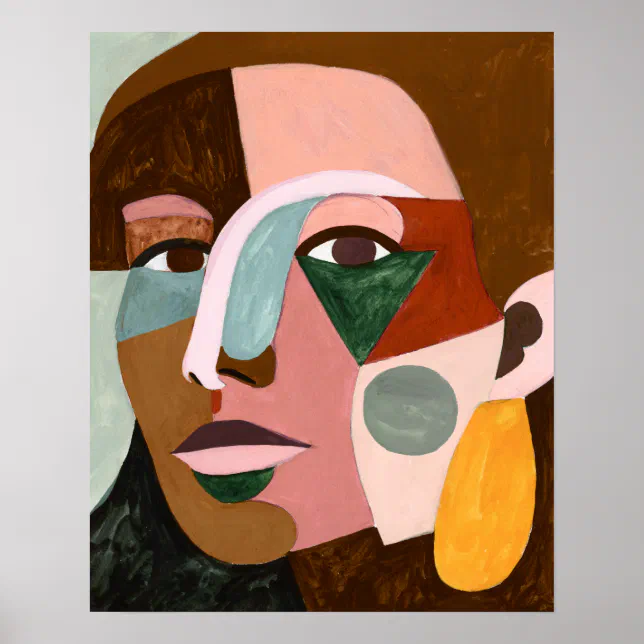 Geo Face Poster | Zazzle