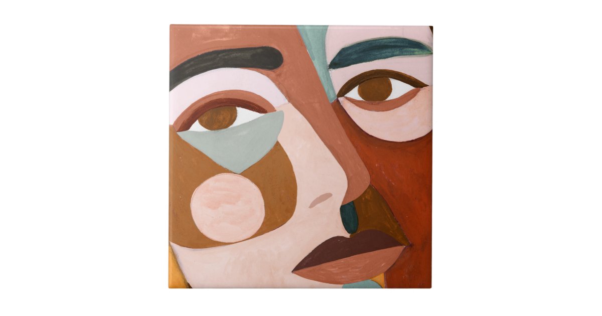Geo Face Upclose Ceramic Tile | Zazzle