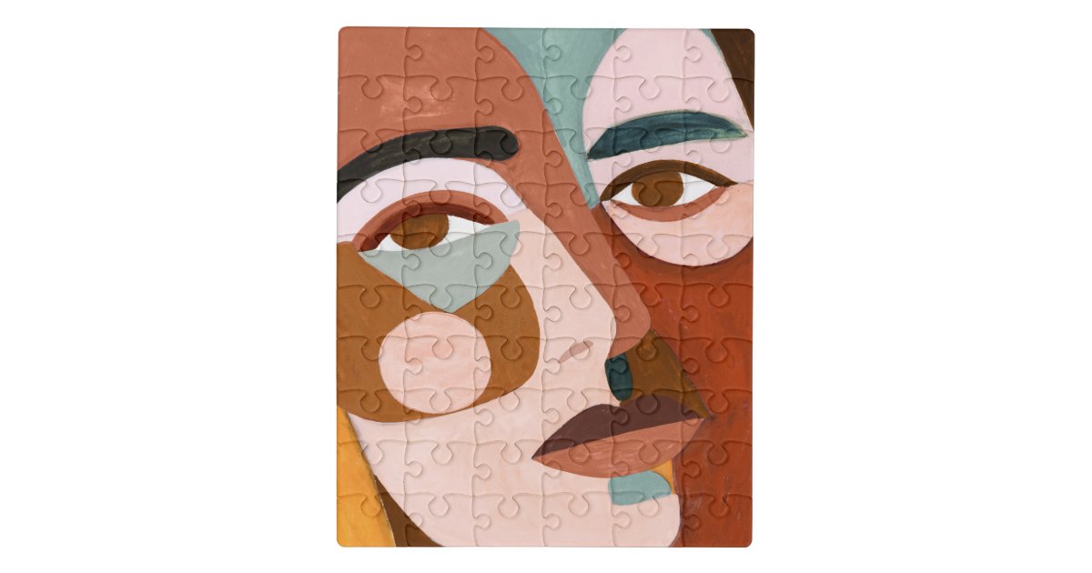 Geo Face Upclose Jigsaw Puzzle | Zazzle