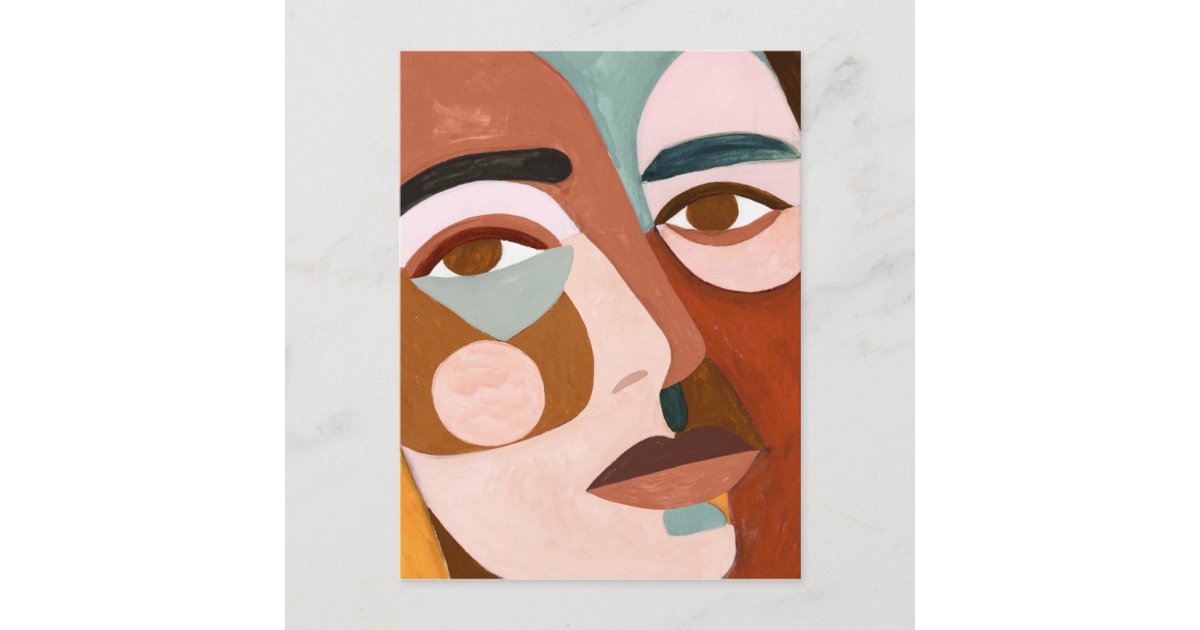 Geo Face Upclose Postcard | Zazzle