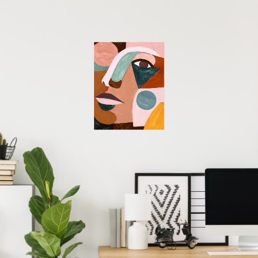Geo Half Face Poster | Zazzle