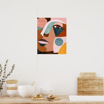 Geo Half Face Poster | Zazzle