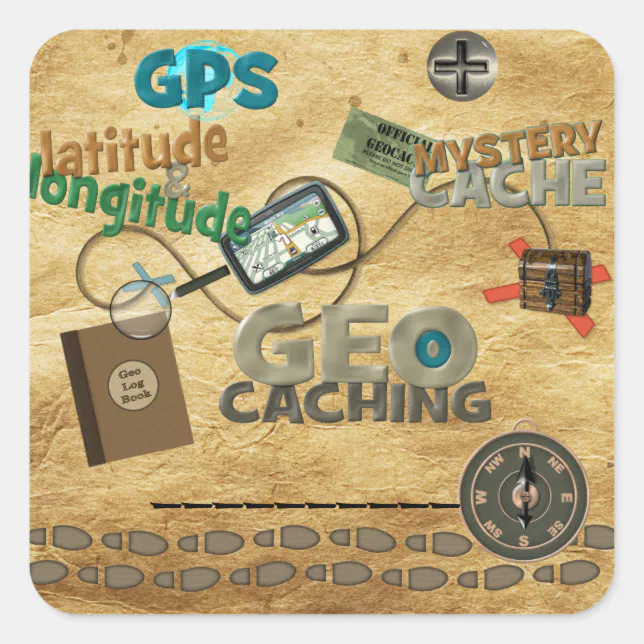 Geocache Fever - Customize Square Sticker | Zazzle