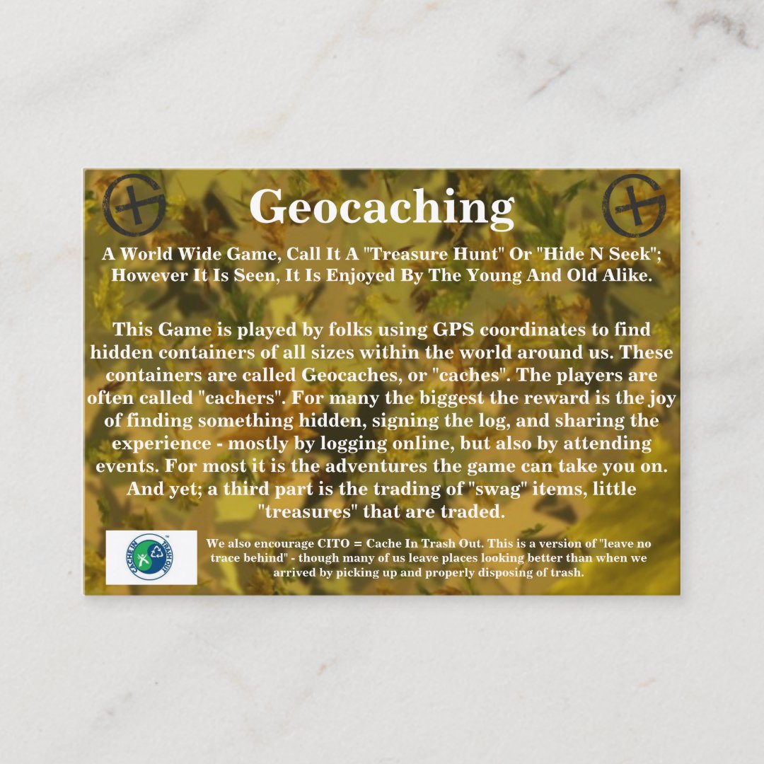 Geocaching Stash Cards | Zazzle