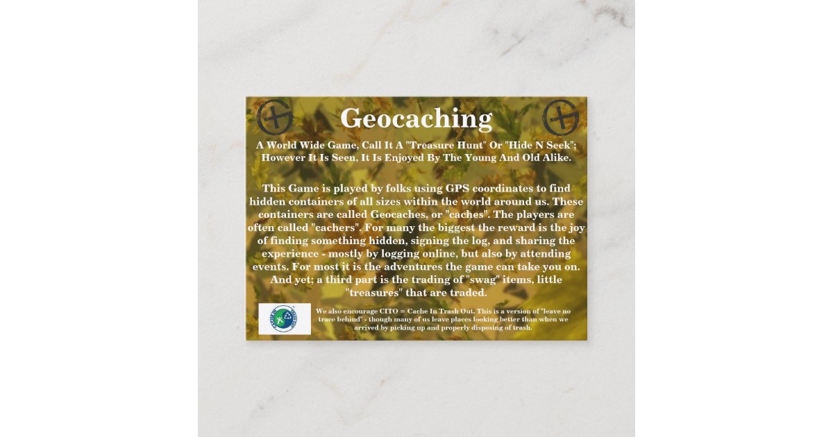Geocaching Stash Cards | Zazzle