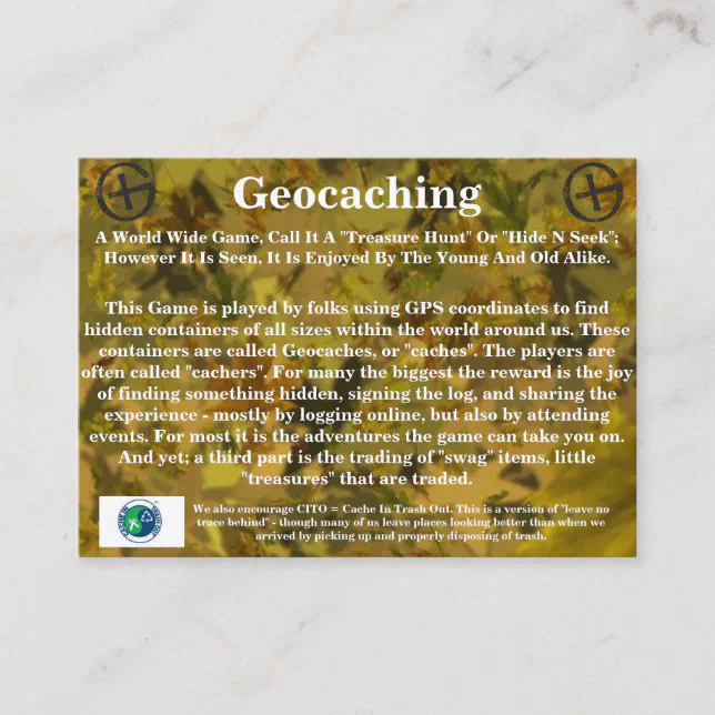 Geocaching Stash Cards | Zazzle