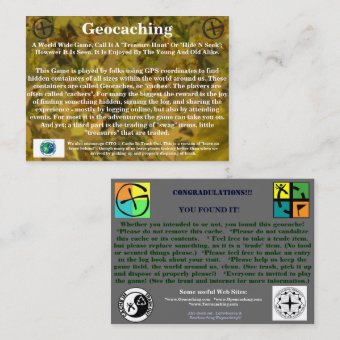 Geocaching Stash Cards | Zazzle