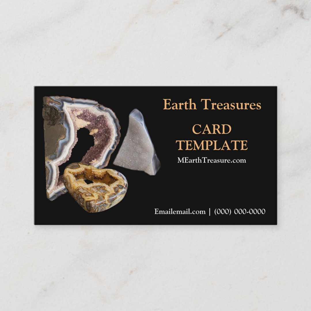Geode Rock Crystals Mineral Agates Business Card | Zazzle