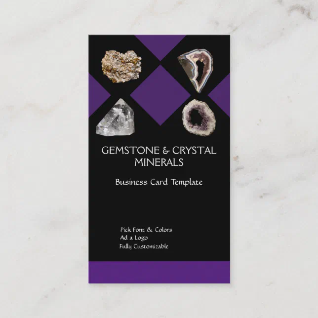 Geodes, Amethyst & Quartz Crystals Business Card | Zazzle