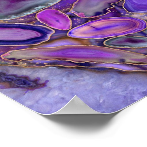 Geodes crystal pattern - Purple and Violet Poster | Zazzle
