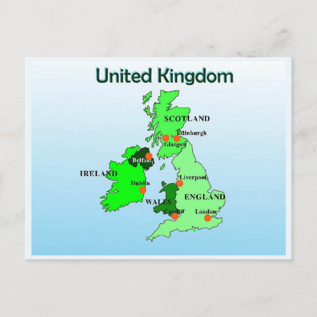 Geography, Social Studies, United Kingdom, Map Postcard | Zazzle
