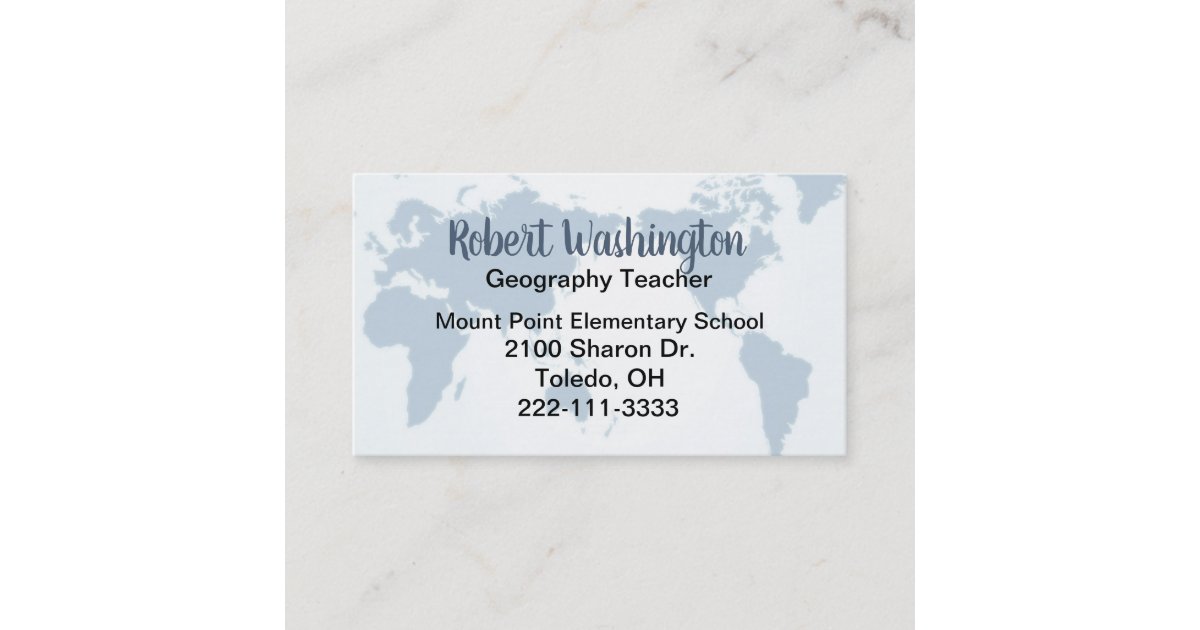 Geography Teachers Business Card | Zazzle