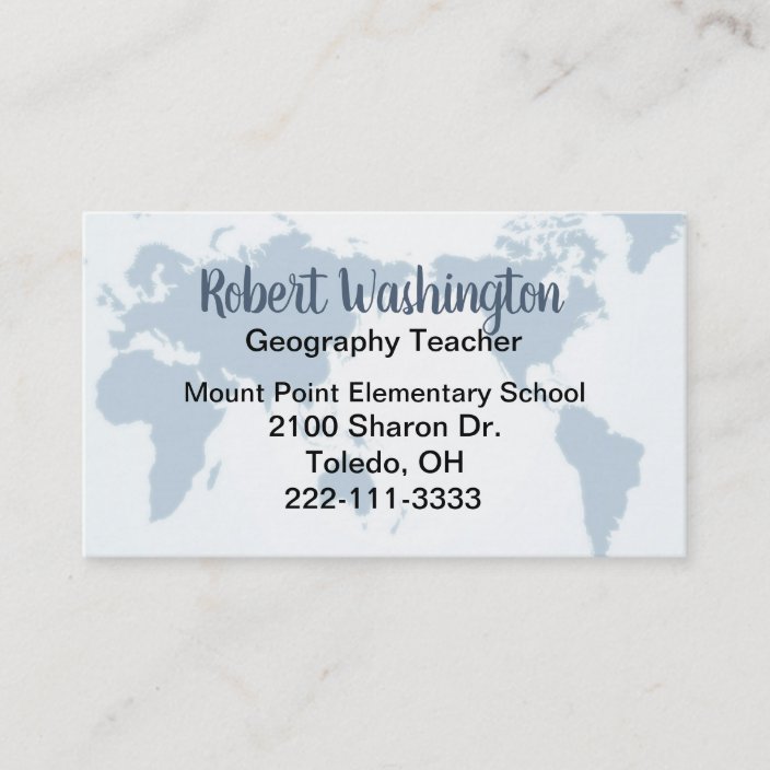 Geography Teachers Business Card | Zazzle.com