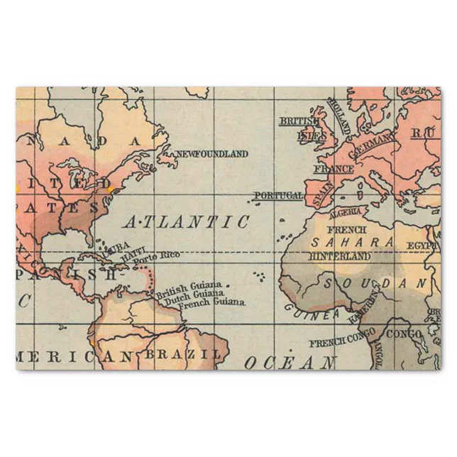 Geography World Map Tissue Paper | Zazzle