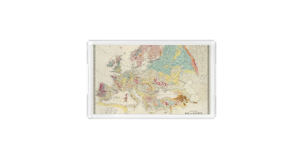 Geological map Europe Acrylic Tray | Zazzle