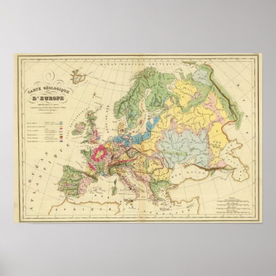 Geological Map of Europe Poster | Zazzle.com