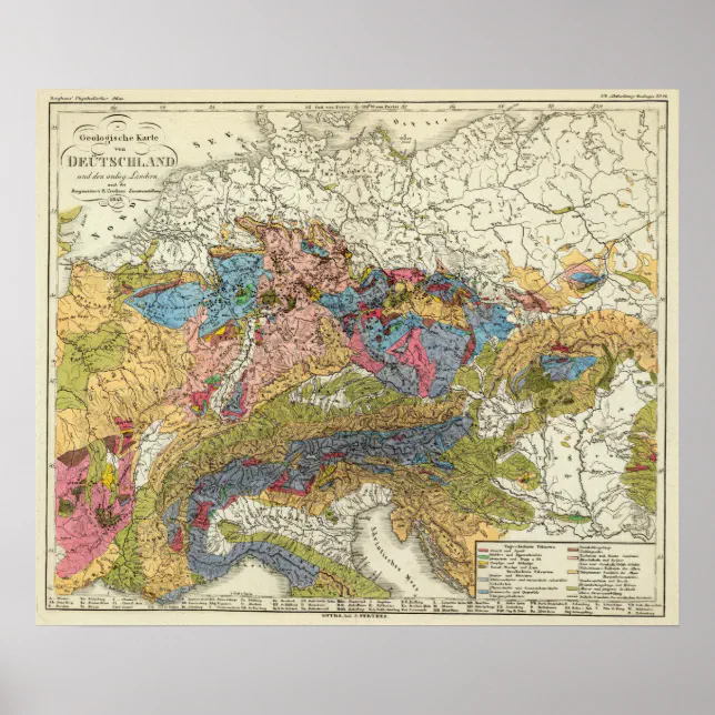 Geological map of Germany Poster | Zazzle